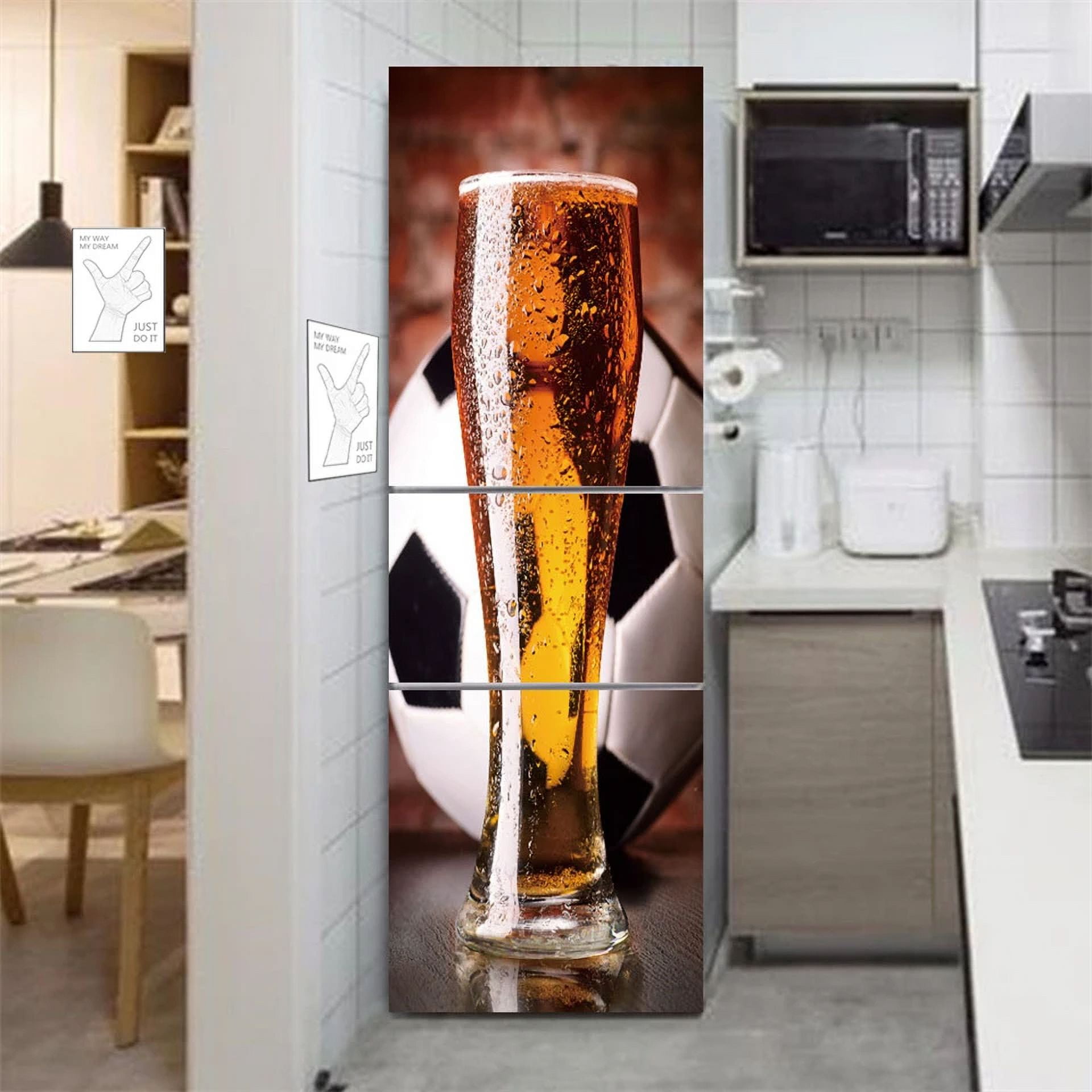 3D Refrigerator Stickers Landscape Flower Fridge Cover Waterproof Vinyl ...