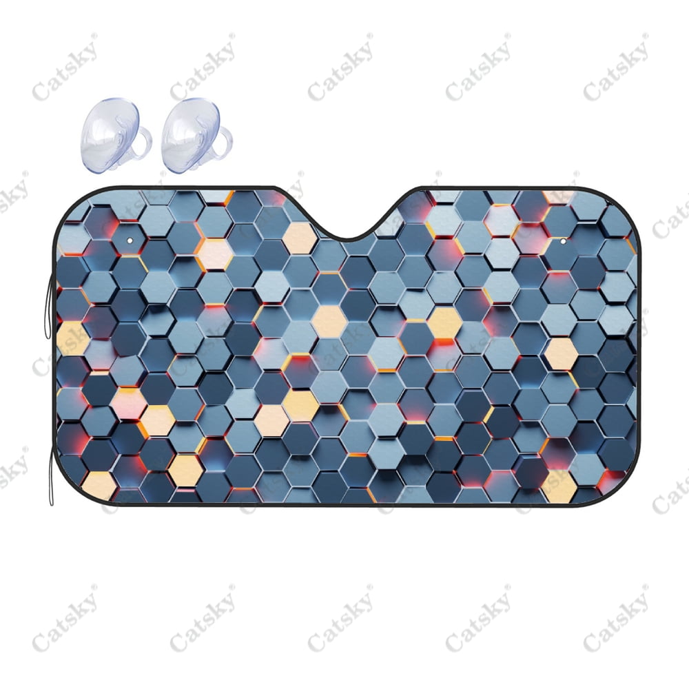 3D Render Hexagon Abstract Car Windshield Sunshade Front Auto Car ...