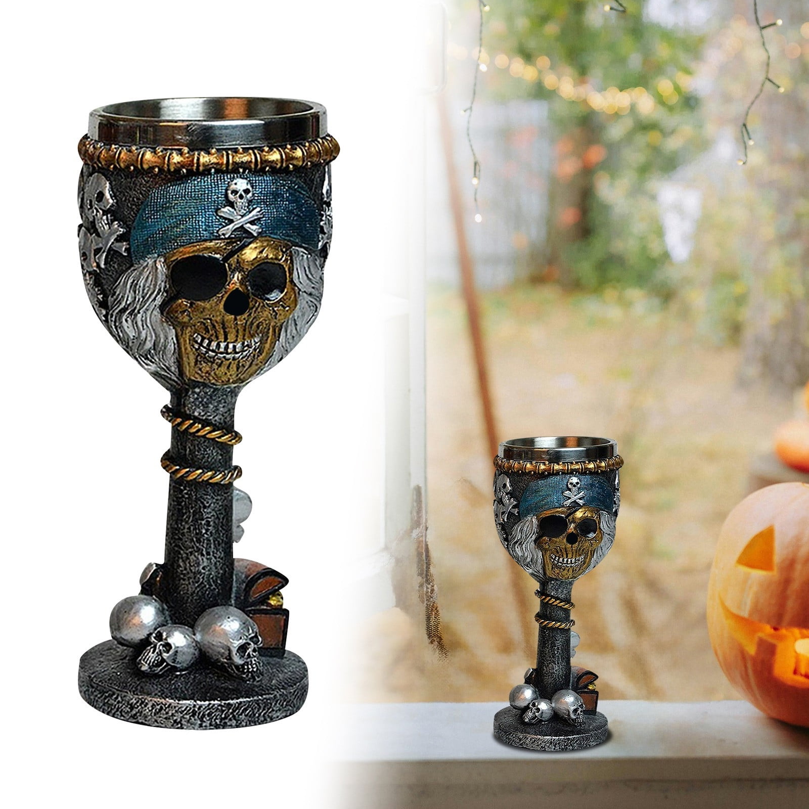 3D Resin Highball Glass Set | Stainless Steel Cups | Gothic Bar & Home ...