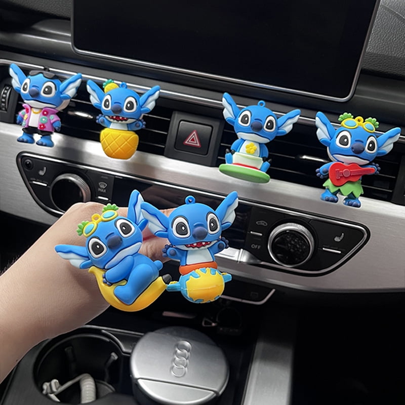 3D Resin Lovely Alien Stitch Couple Car Air Freshener Vent Clips, Movie ...