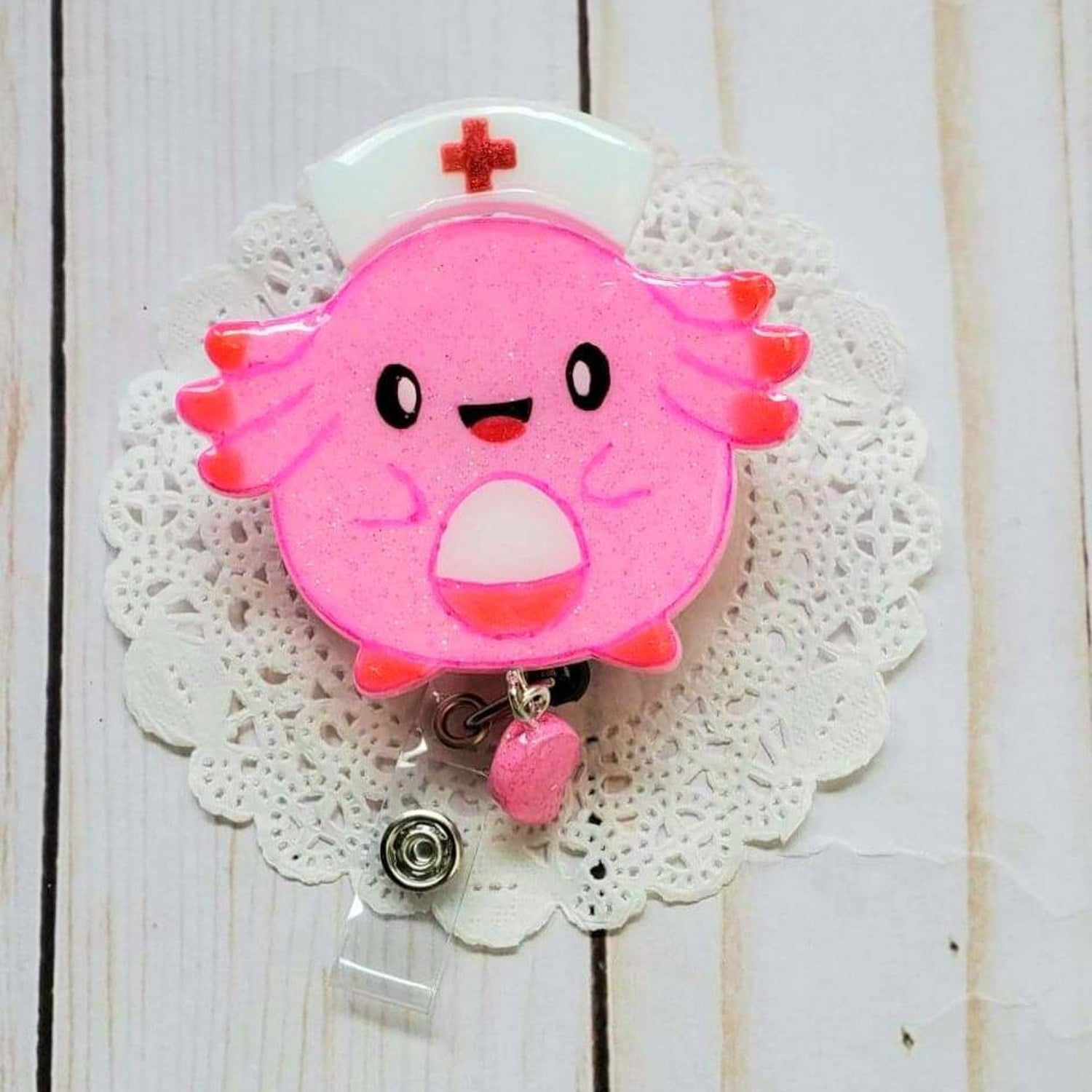 3D Resin Nurse Badge Reel, Pink Character Design - Walmart.com