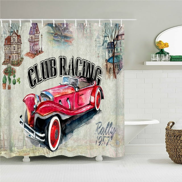 3D Retro Old Wood Pattern Shower Curtains Europe and America Style ...