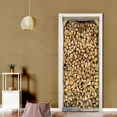 3D Retro Old Wooden Door Stickers Waterproof Poster Wallpaper Self ...