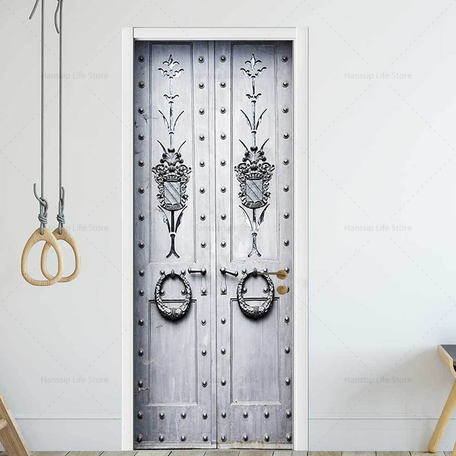 3D Retro Self Adhesive Door Sticker Waterproof PVC Wood Grain Removable ...