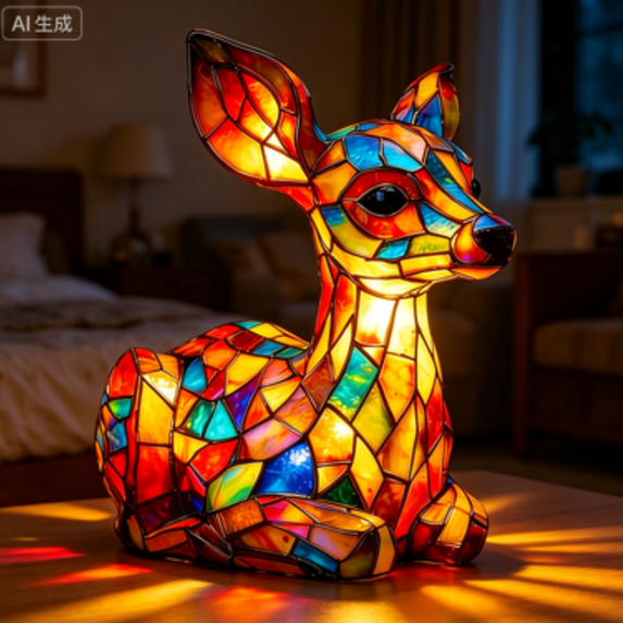 3D Retro Stained Animal Night Light Table Lamp Home Party Decor Gift ...