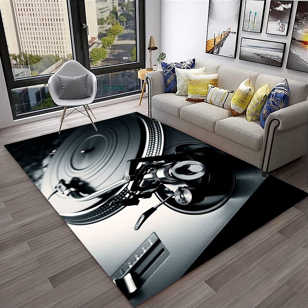3D Retro Vinyl Record Music Rug for Home Living Room Bedroom Sofa ...