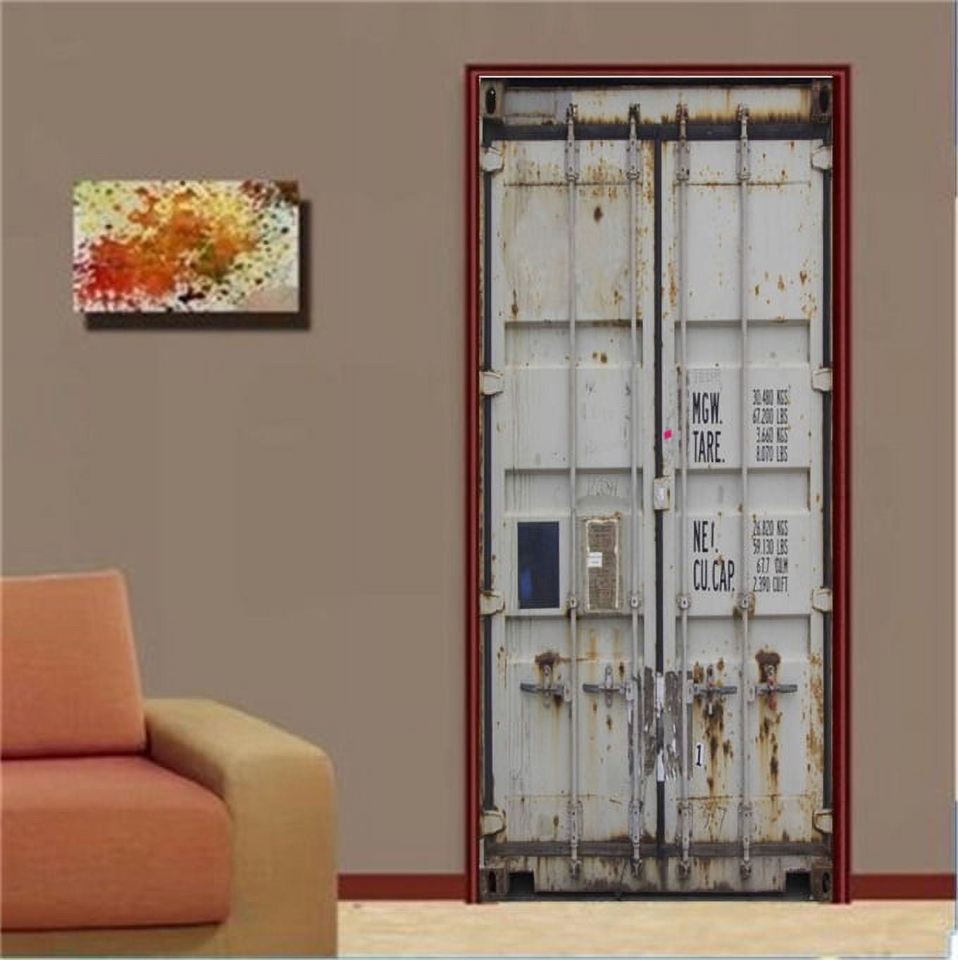 3D Retro Wooden Door Sticker Self-Adhesive Room Decoration Decal Home ...
