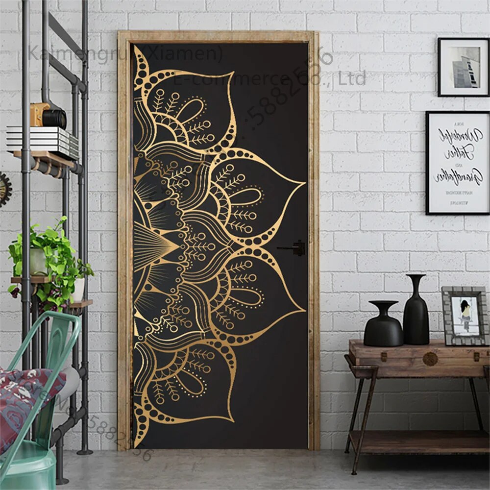 3D Retro Wooden Door Stickers Self Adhesive Waterproof for Bed Living ...
