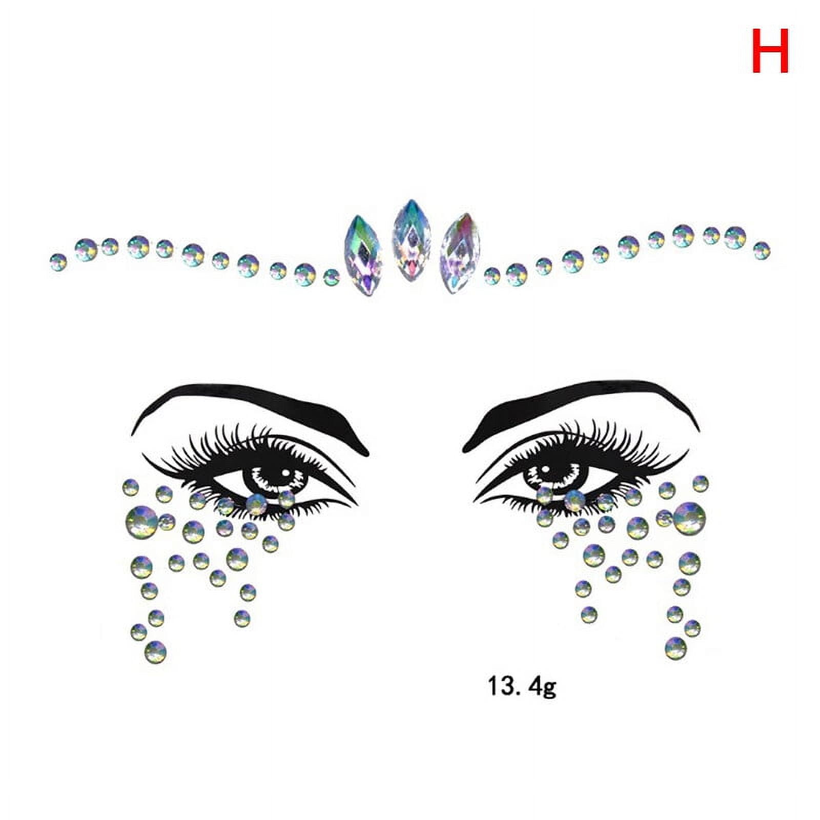 3d Rhinestones Stickers Face Tattoos Sexy Makeup Party Glitter Woman Face Jewels