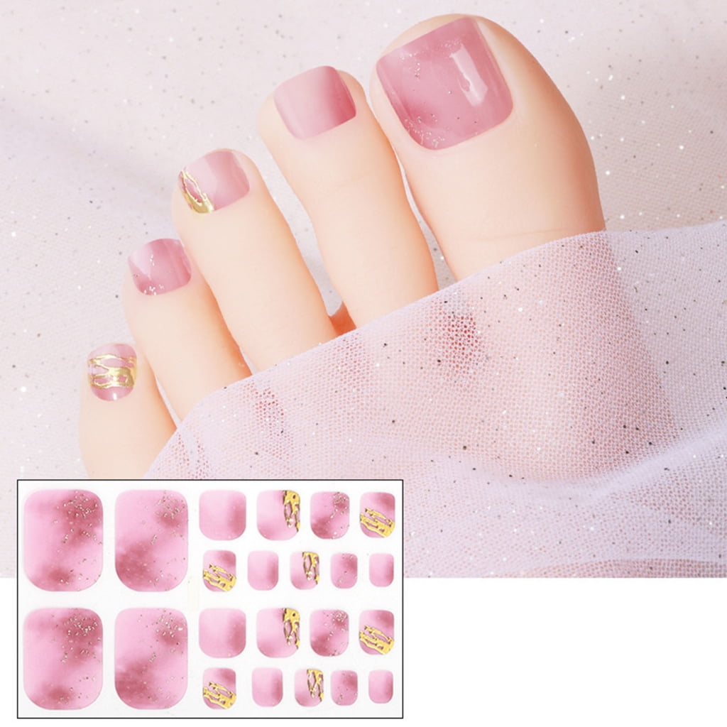 3D Rhinestones Toenail Wraps Full Toenail Stickers Toenail Polish ...