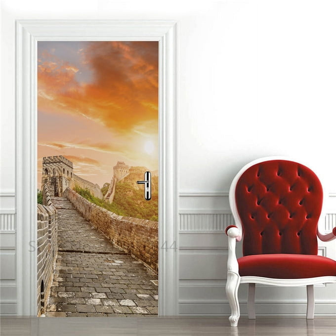 3D Road Door Sticker Landscape Feather Wallpapers Wall Sticker Room ...