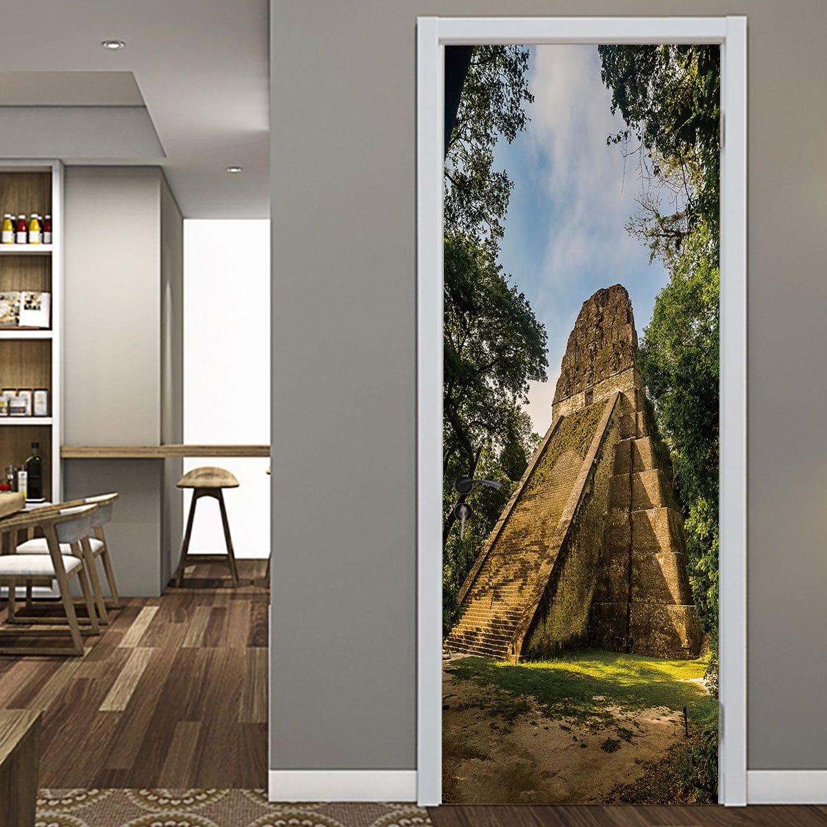 3D Road Landscape Door Stickers Natural Scenery Home Bedroom Wallpaper ...