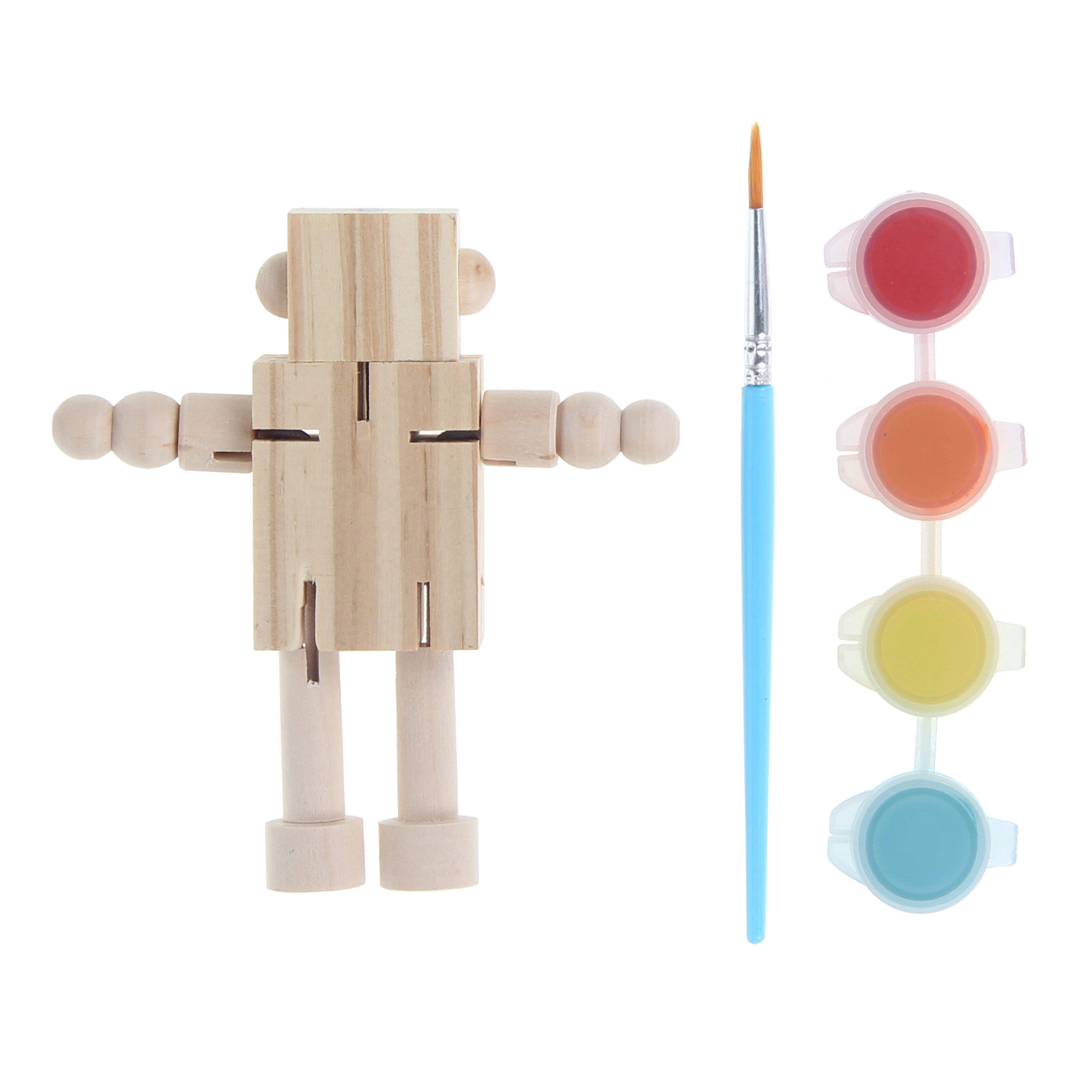 3D Robot Wood Figure by Creatology – Paintable Movable Wooden Robot ...