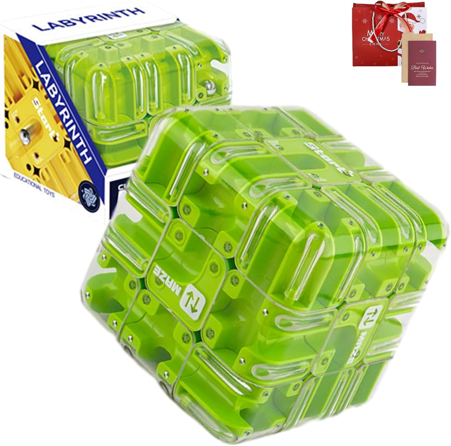 3D Rolling Ball Maze Cube - 2026 Upgraded Large Labyrinth 3D Puzzle ...