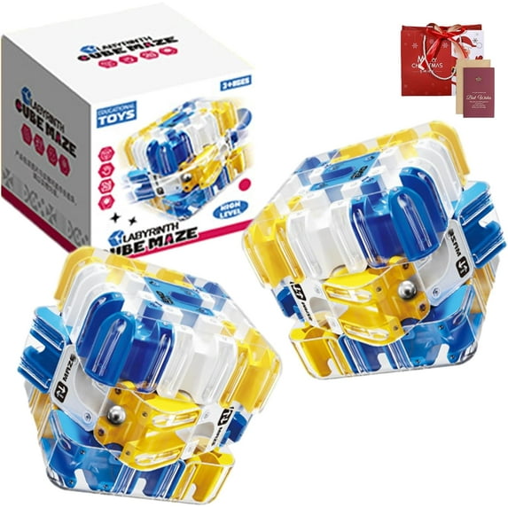 3D Rolling Ball Maze Cube - 2026 Upgraded Large Labyrinth 3D Puzzle ...