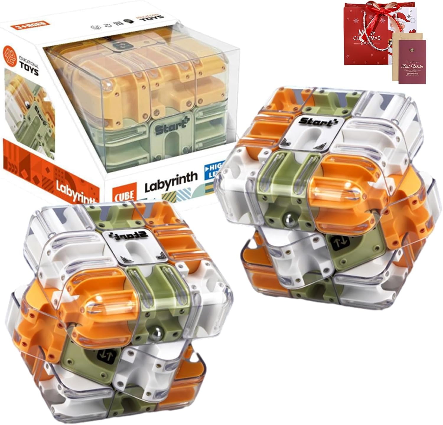 3D Rolling Ball Maze Cube - 2026 Upgraded Large Labyrinth 3D Puzzle ...