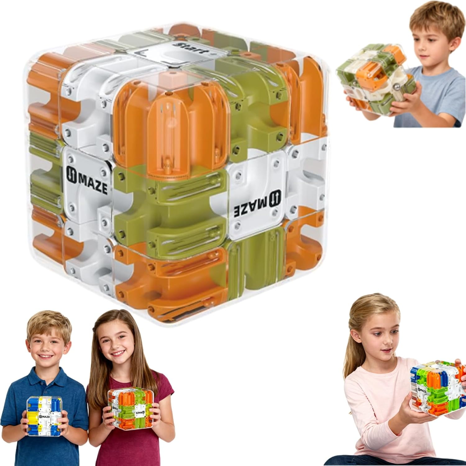 3D Rolling Ball Maze Cube | Large Labyrinth 3D Puzzle Maze Cube ...