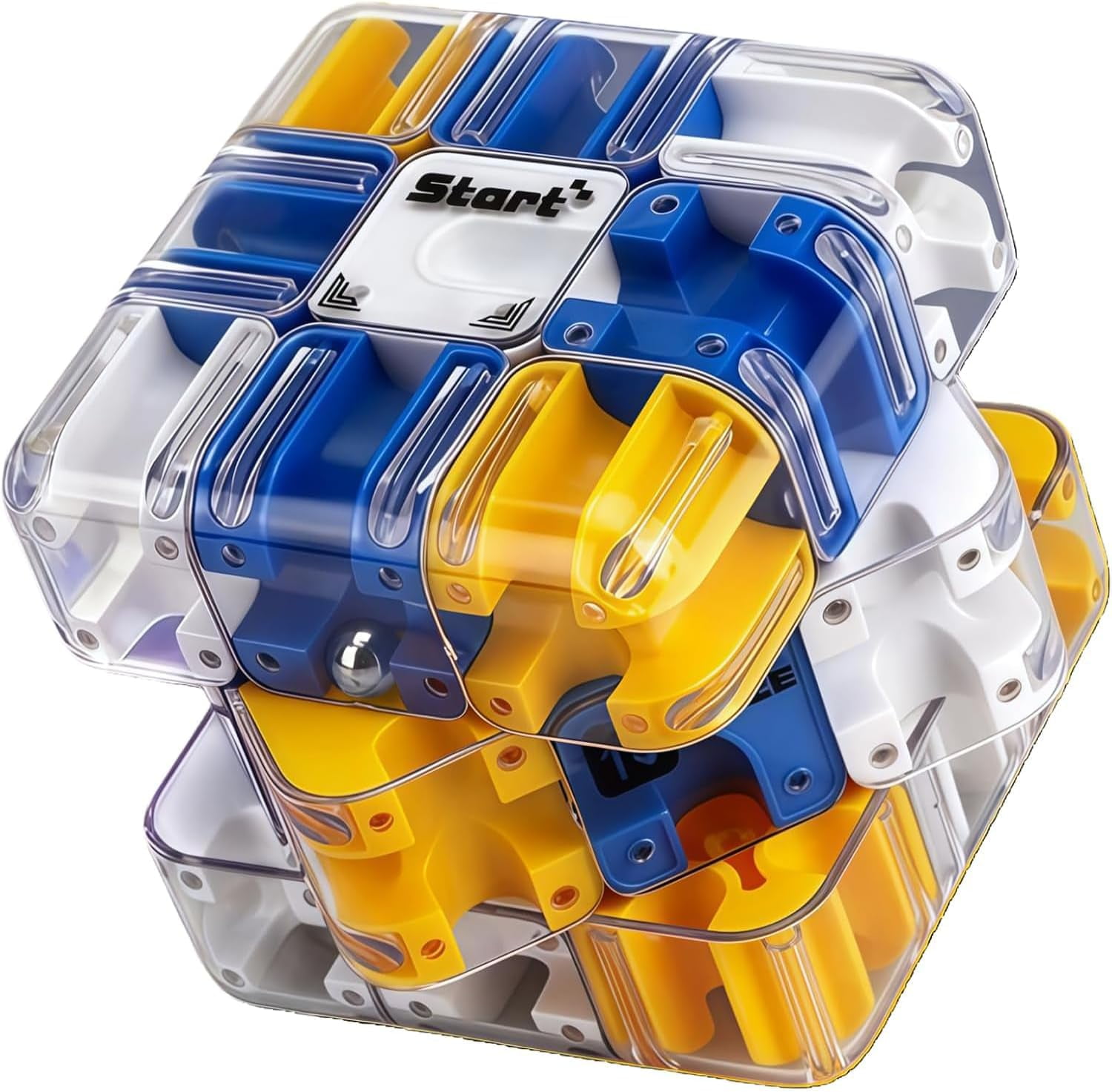 3D Rolling Ball Maze Cube, Large Labyrinth 3D Puzzles Maze Cube, Clear ...