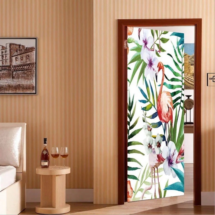 3D Romantic Door Stickers Waterproof Rose PVC Waterproof Self-adhesive ...