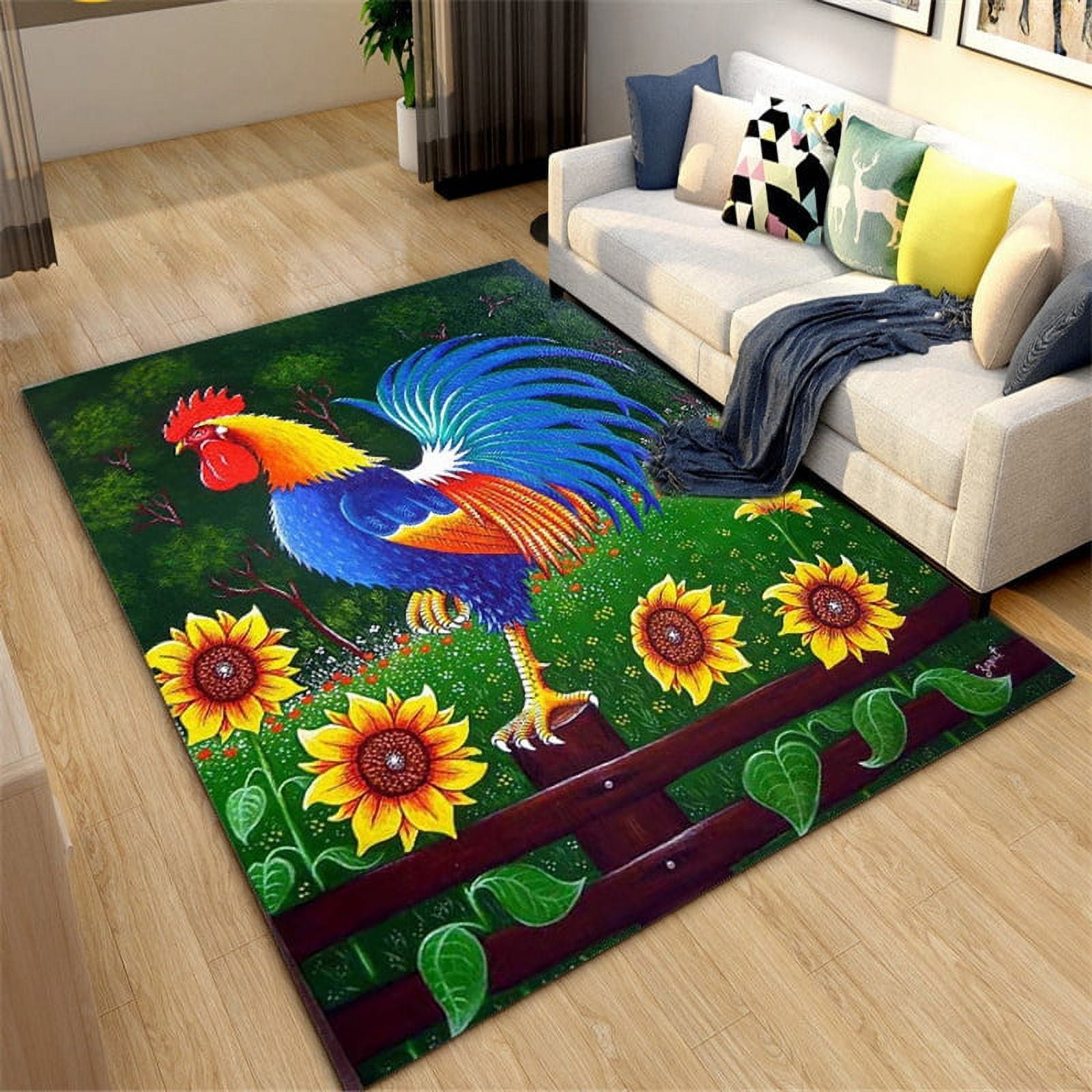 3D Rooster Hen Chicken Carpet Living Room r Rug Entrance Hallway ...