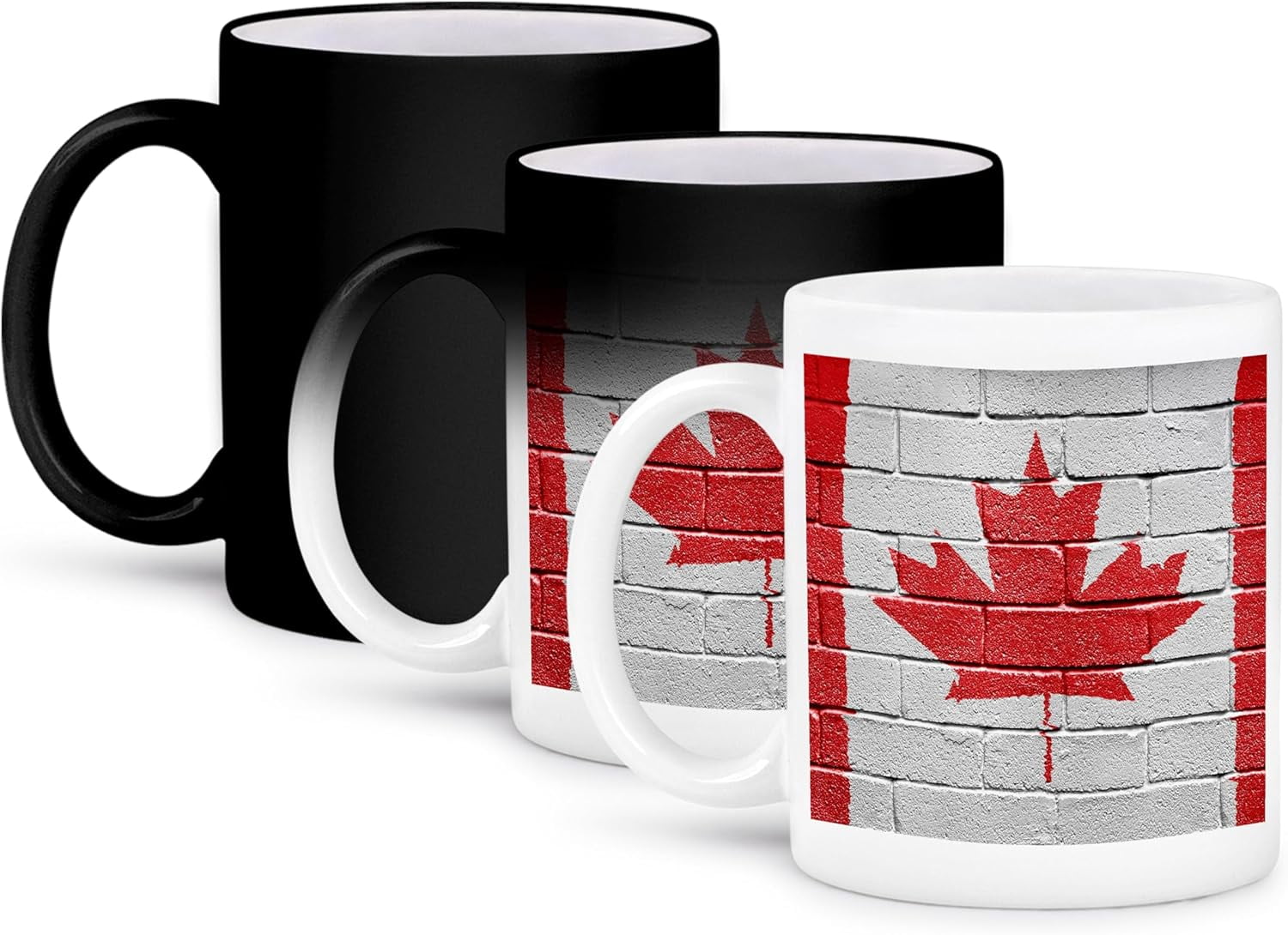 3D Rose Canadian flag on brick wall country Magic Transforming Mug, 11 ...