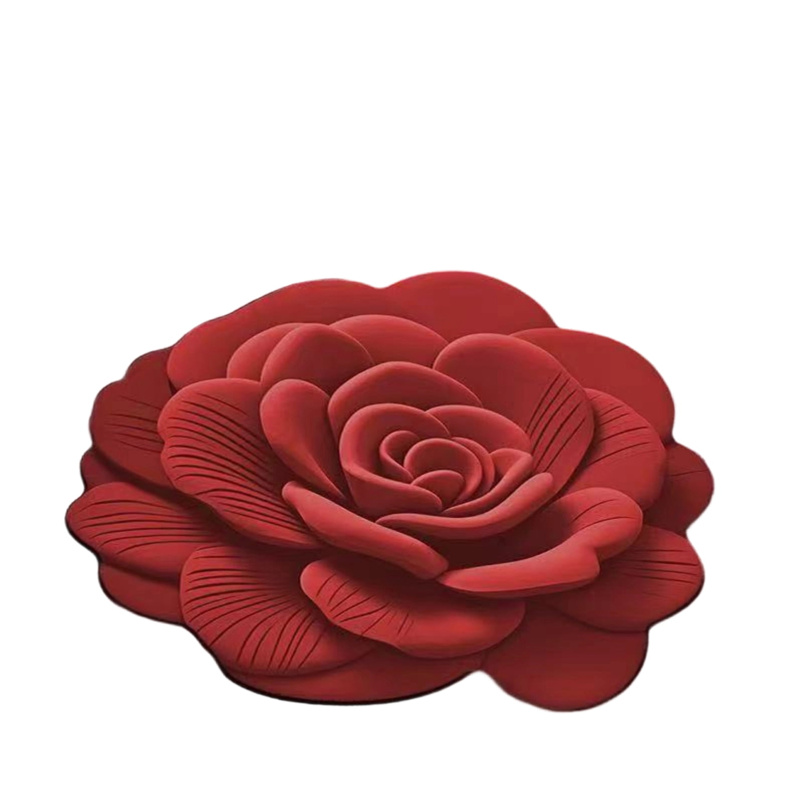 3D Rose Floor Rug, 48X48 In, Water Absorbent, Non Slip, Flower ...