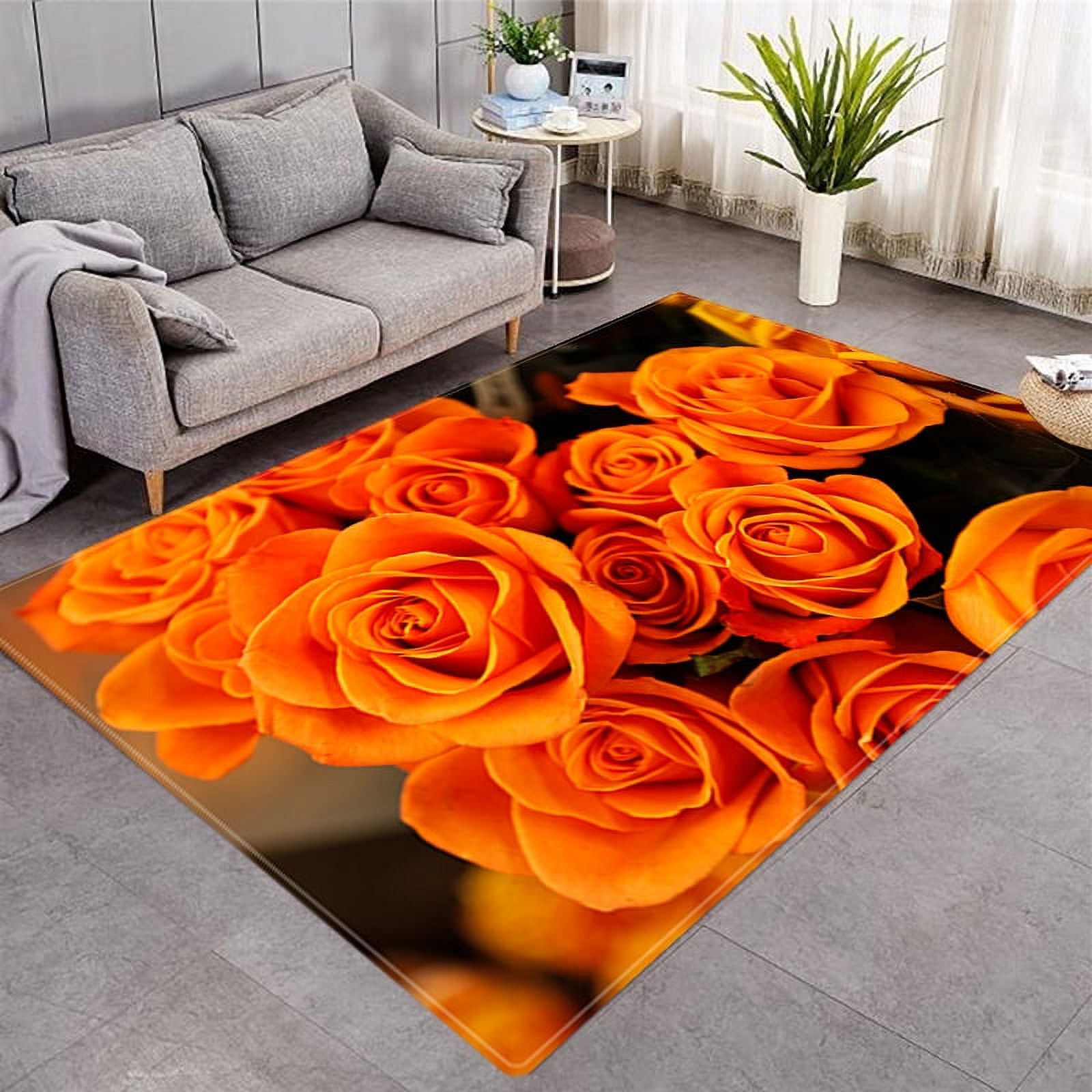 3D Rose Flower Carpet Living Room Large Area Rug Bedroom Decor Mat ...