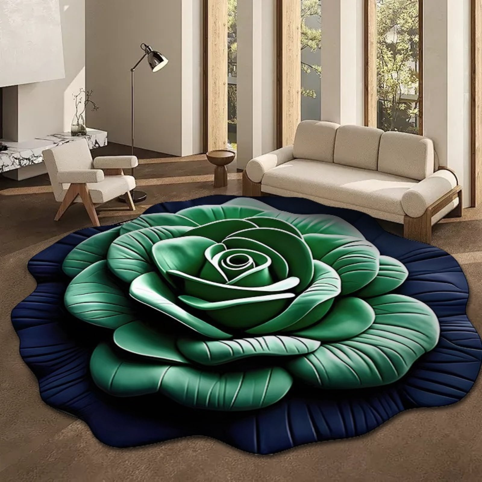 3D Rose Flower Entryway Hallway Wear-Resistant Floor Mat, Household ...