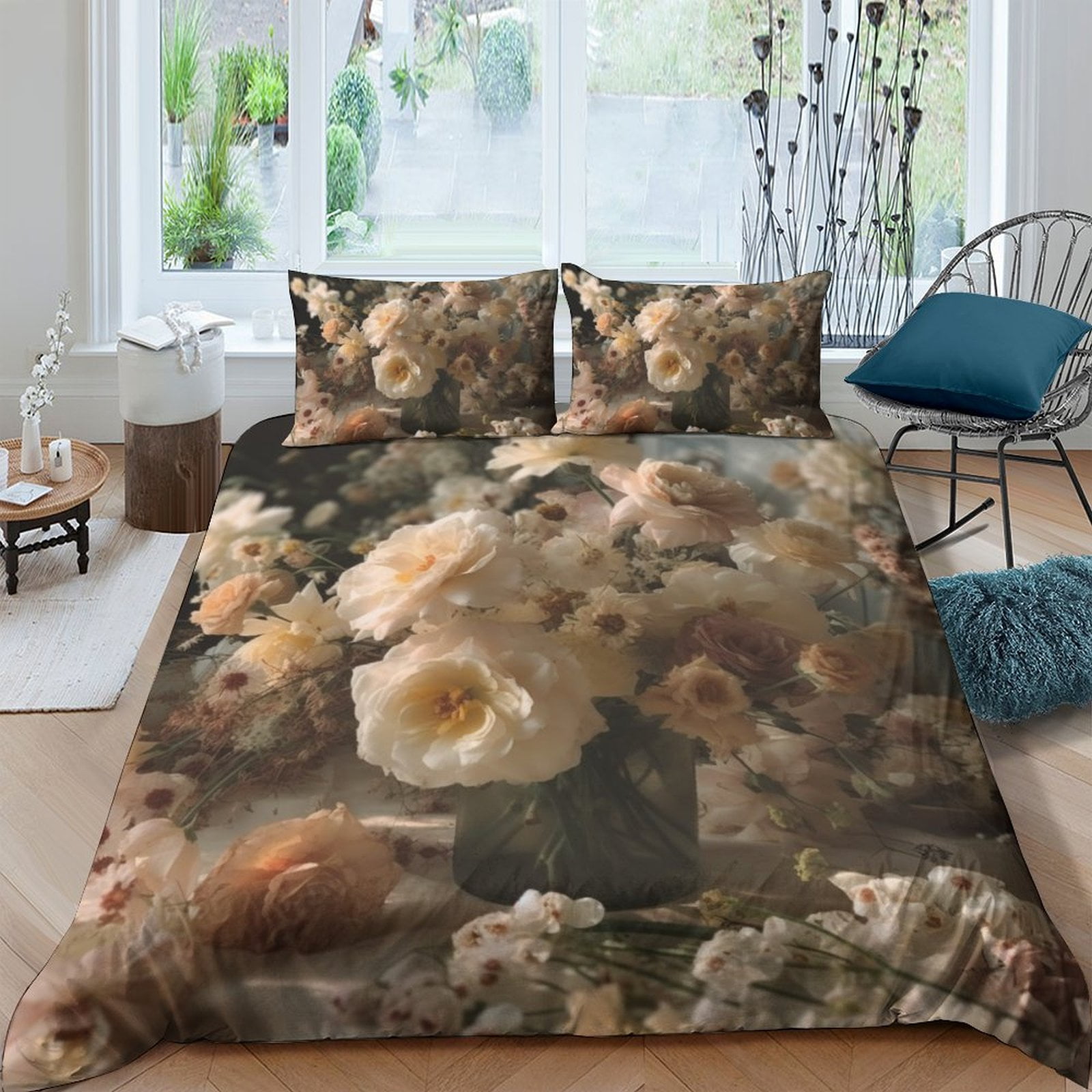 3D Rose Flower Printed Quilt Cover Duvet Cover Set Teen Adult Luxury ...