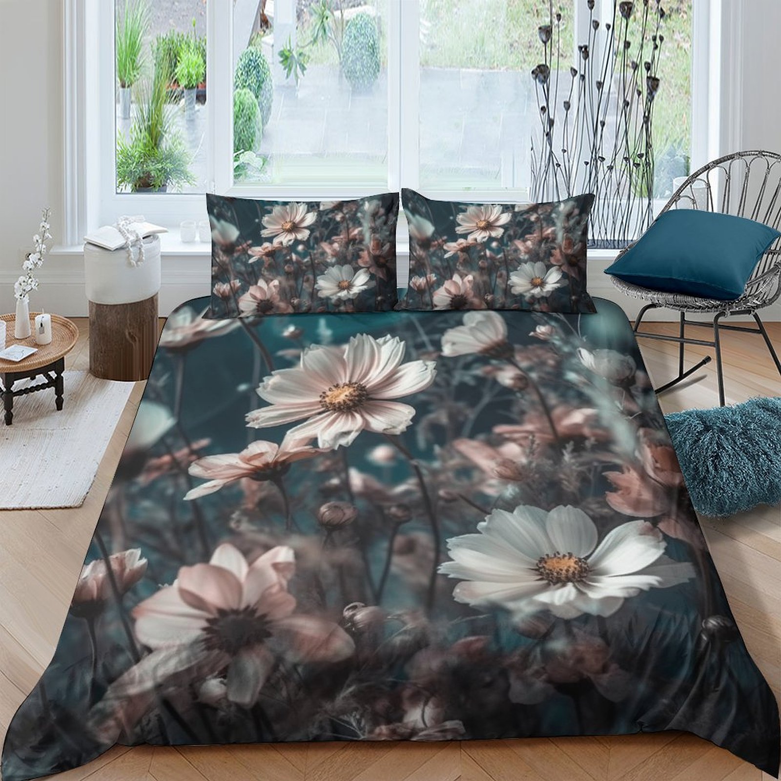3D Rose Flower Printed Quilt Cover Duvet Cover Set Teen Adult Luxury ...