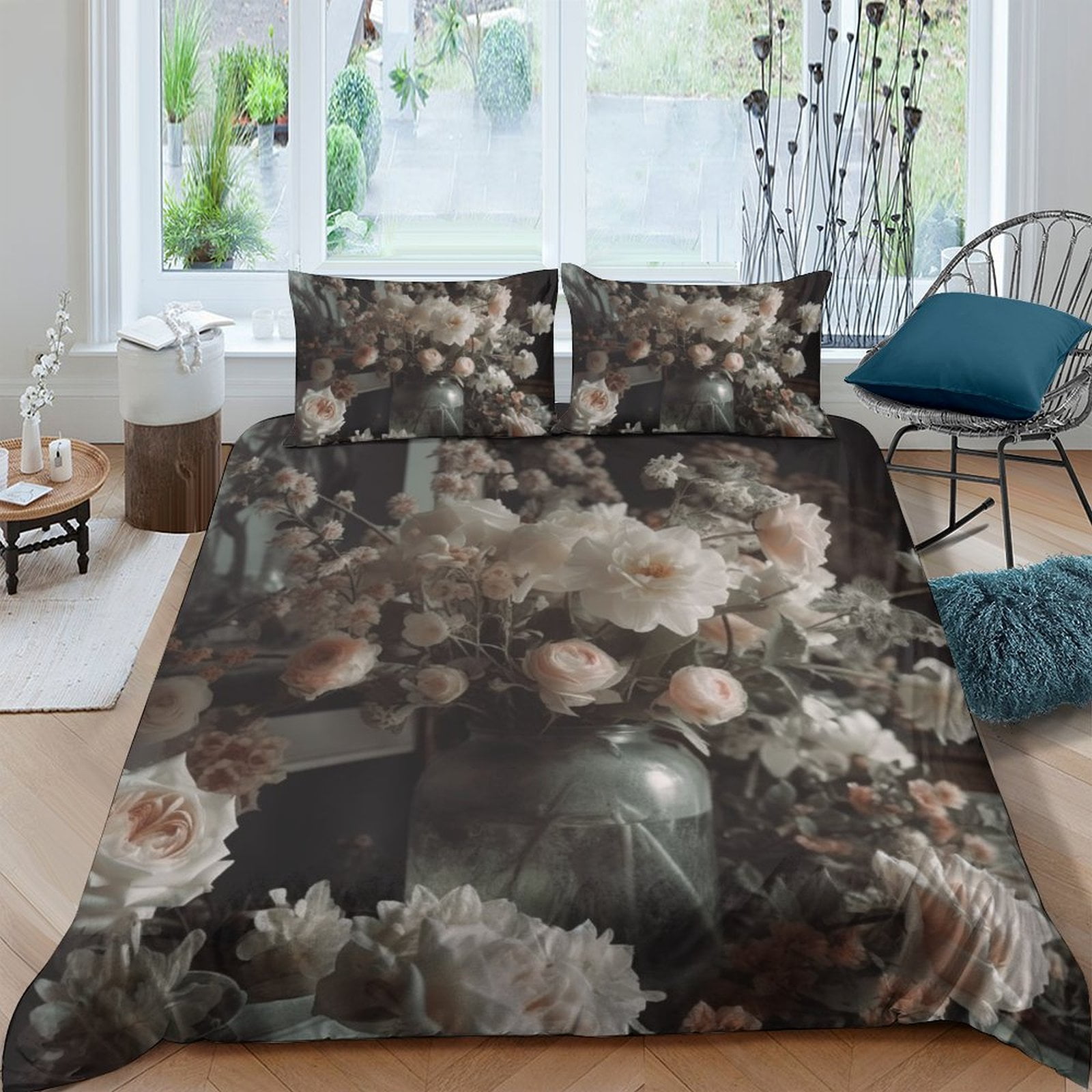 3D Rose Flower Printed Quilt Cover Duvet Cover Set Teen Adult Luxury ...