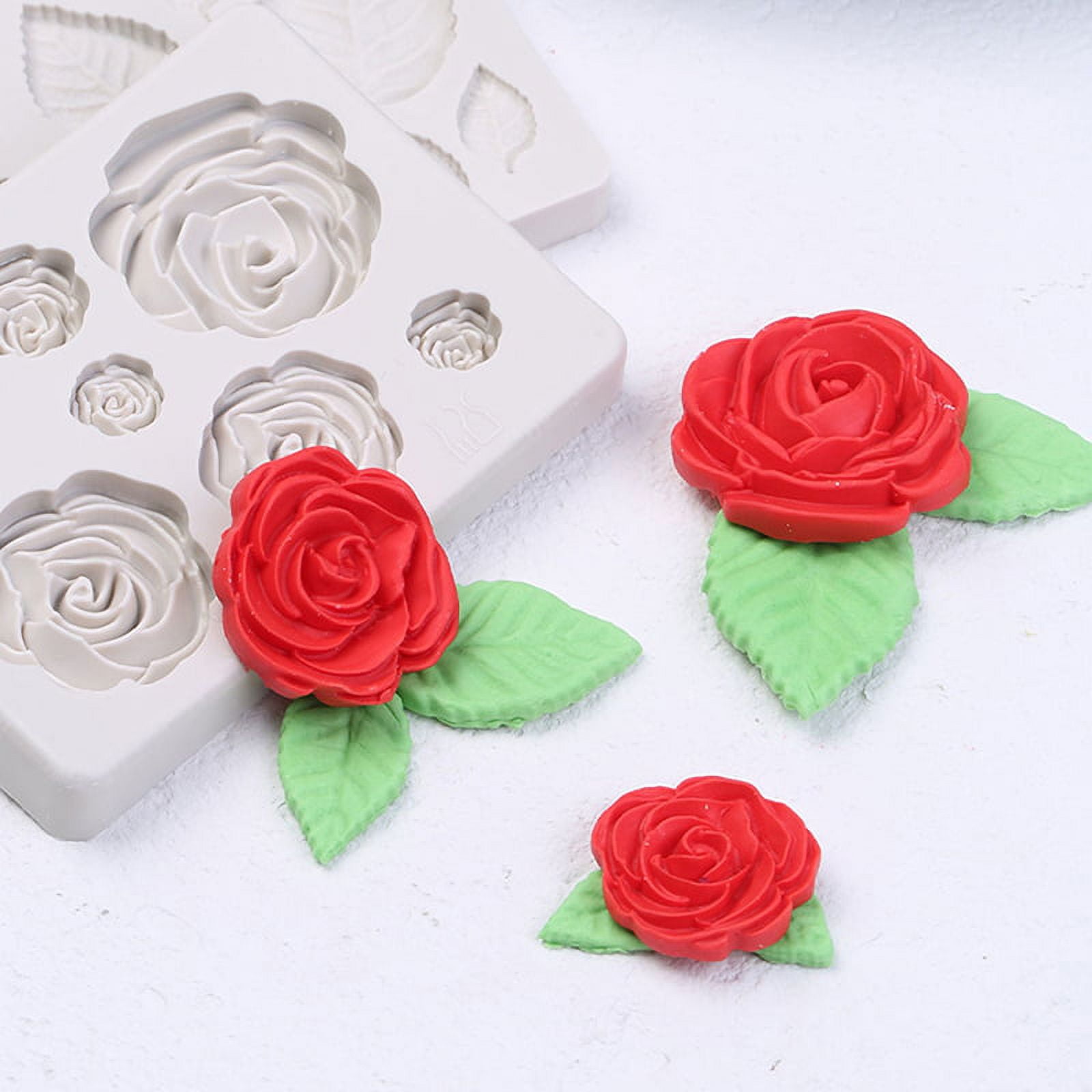3D Rose Flower Silicone Fondant Chocolate Mould Cake Decor Sugarcraft ...