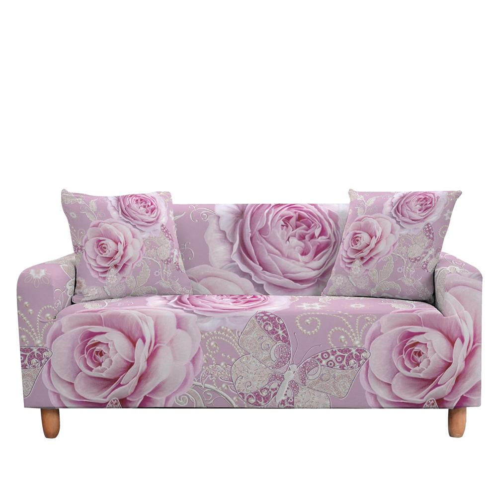 3D Rose Flower Slipcovers Sofa Cover Floral Print for Living Room ...