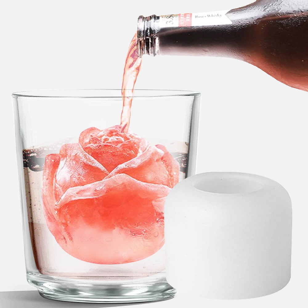 3D Rose Ice Molds, Silicone Ice Cube Tray for Freezer, Big Ice Ball ...