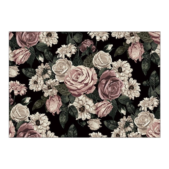 3D Rose Pattern Carpets Rugs Bedroom Living Room Floral Mat Play Mat ...