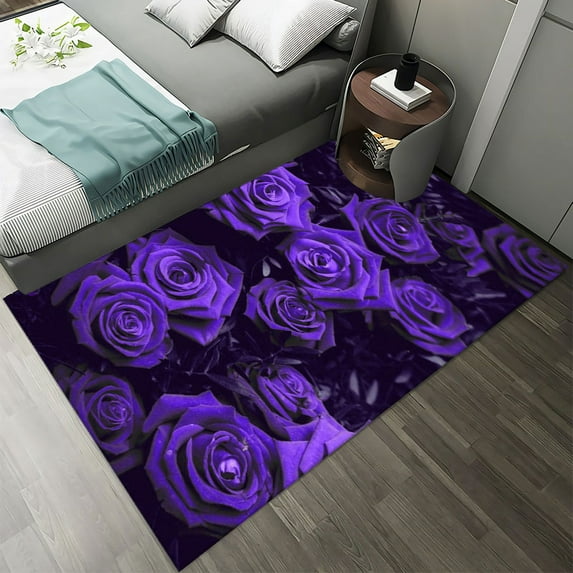 3D Rose Pattern Carpets Rugs Bedroom Living Room Floral Mat Play Mat ...