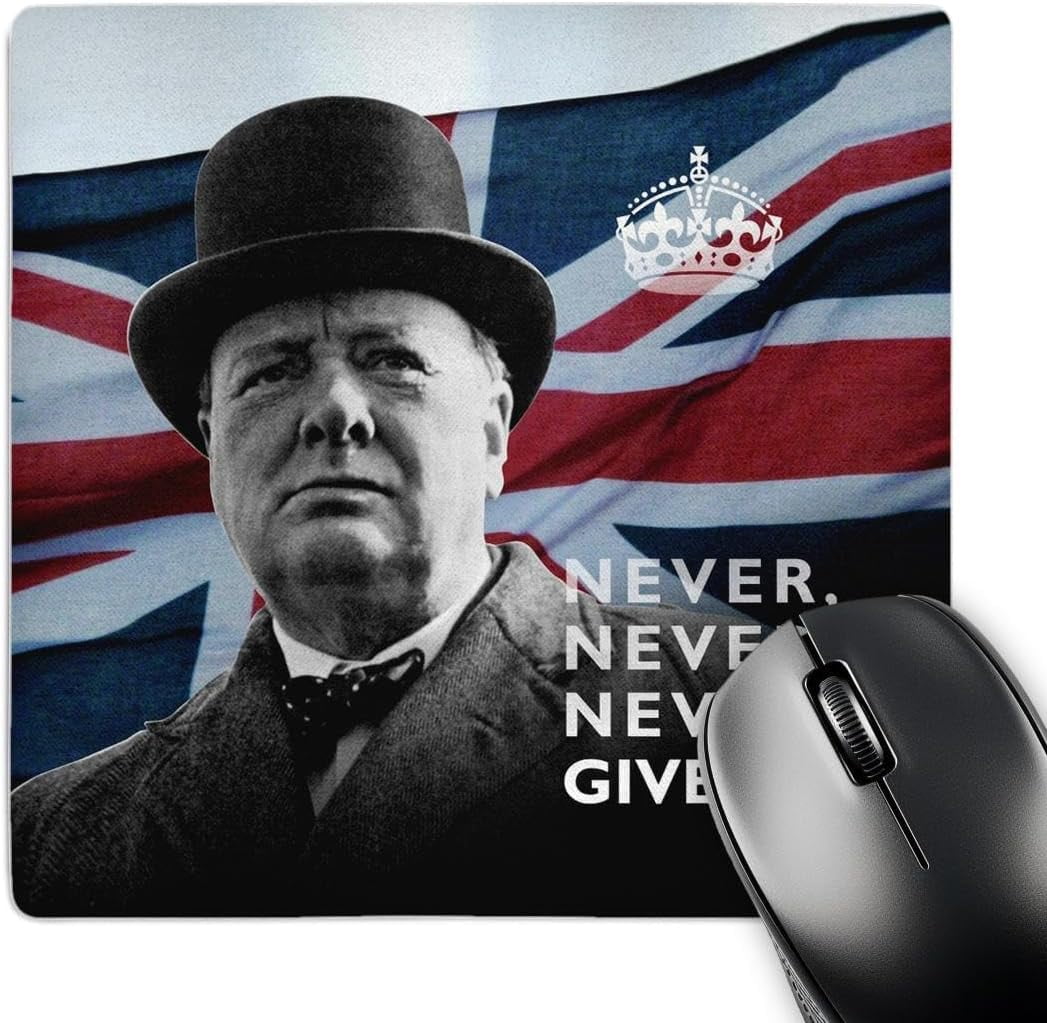 3D Rose "Winston Churchill Never Give Up Quotation Over Union Jack ...