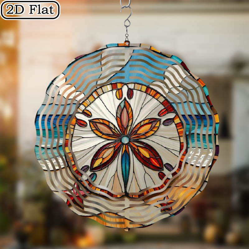 3D Rotating Bohemian Beach Scene Hanging Wind Chimes - Concentric ...