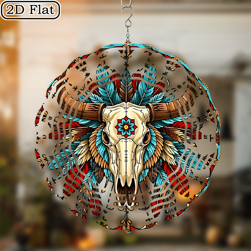3D Rotating Bull Head -360 degree Rotating Design Courtyard Garden ...
