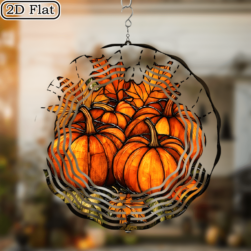3D Rotating Pumpkin Hanging Wind Chime -360 degree Rotating Design ...