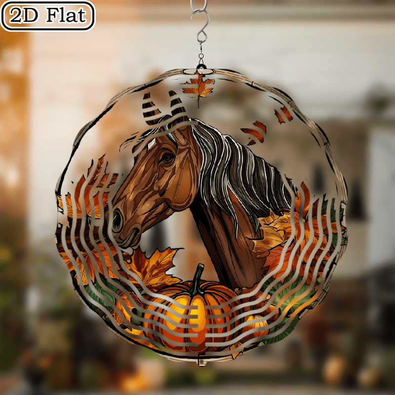 3D Rotating Steed Pumpkin Wind Chime -360 degree Rotating Design ...