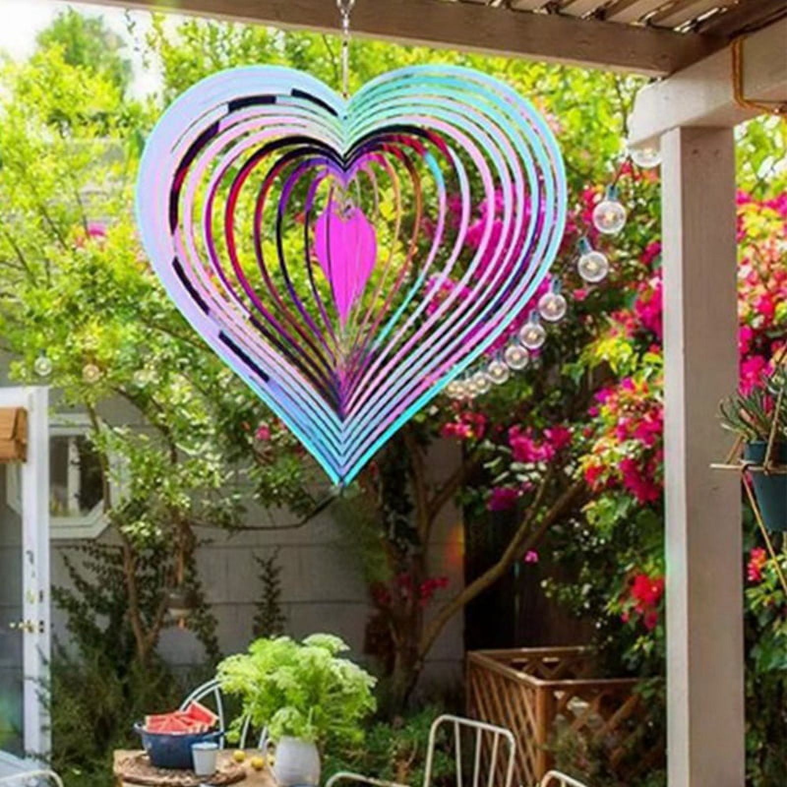 3D Rotating Wind Chimes Gift Wind Spinner for Wedding Garden Outdoor ...