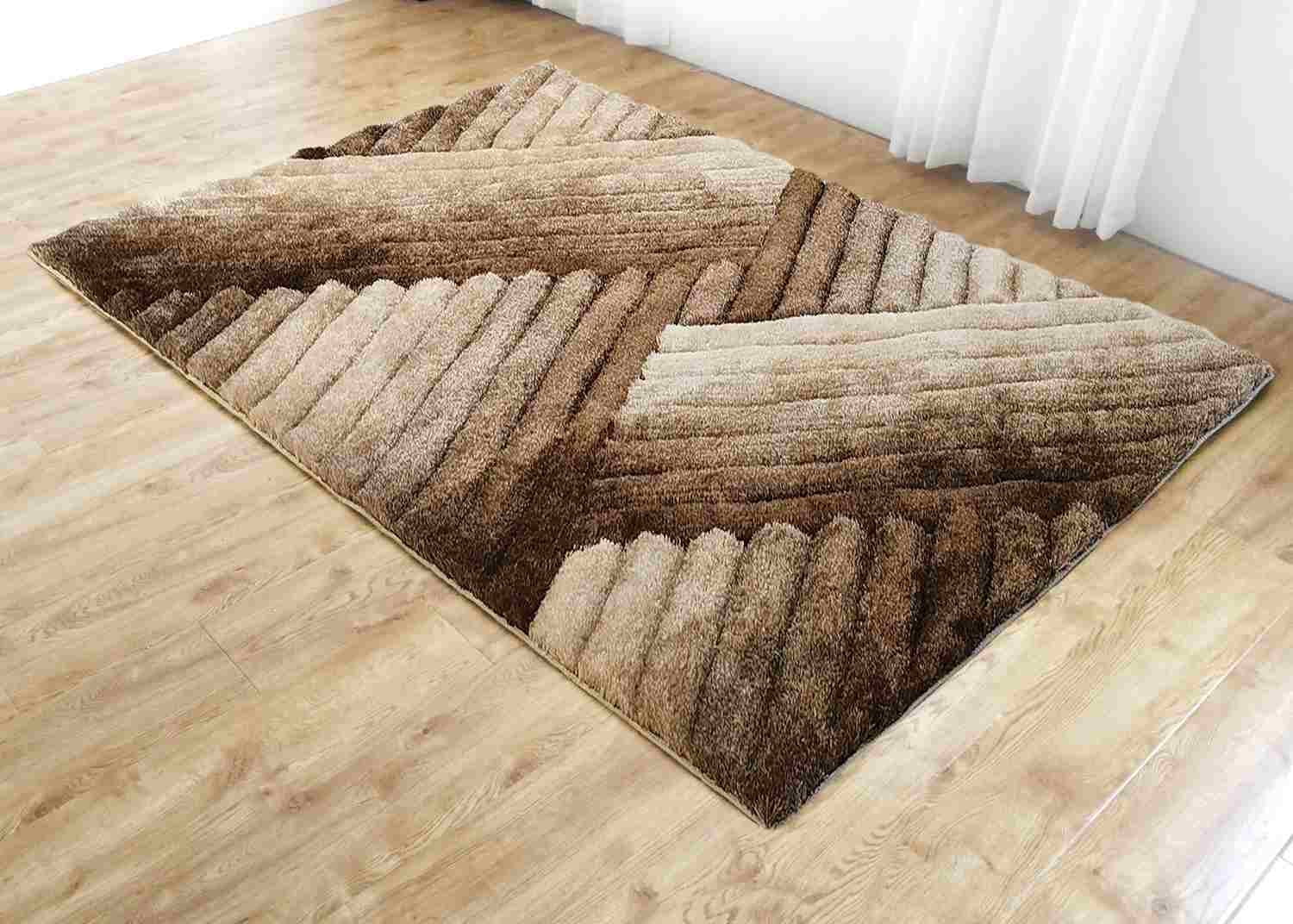 Modern Shaggy Abstract Geometric Rug for Living Room Bedroom Design 396 ...