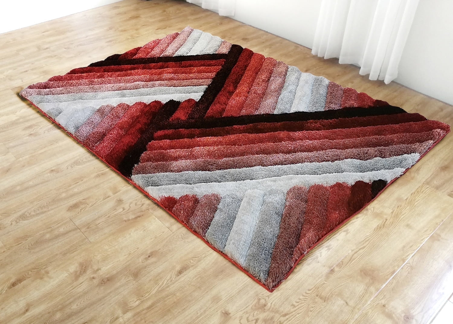 Modern Shaggy Abstract Geometric Rug for Living Room Bedroom Design 396 ...