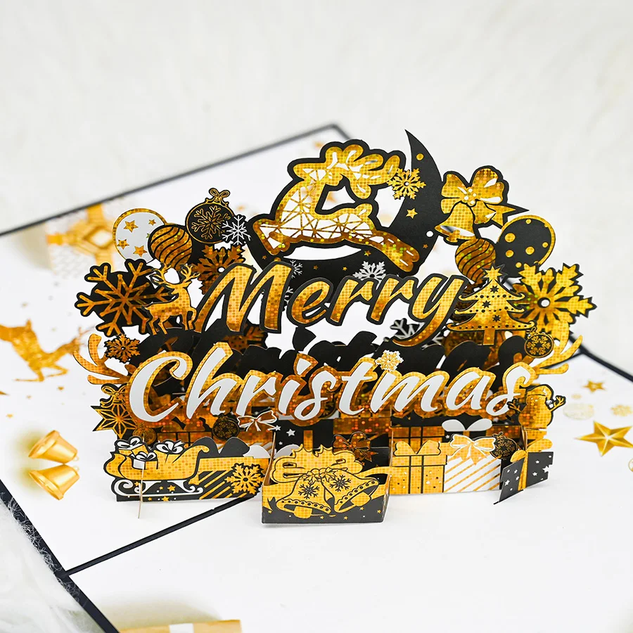 3D Santa Claus Pop UP Cards, Christmas Greeting Cards, Party ...