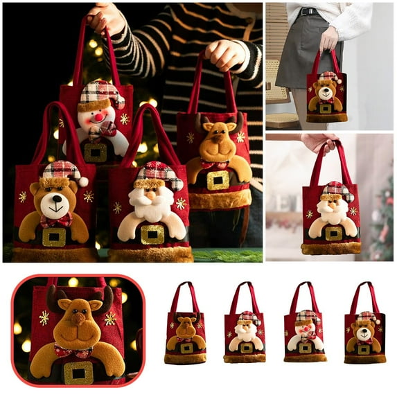 3D Santa Pants Style Christmas Candy Bag for Kids Holiday Party Snacks ...