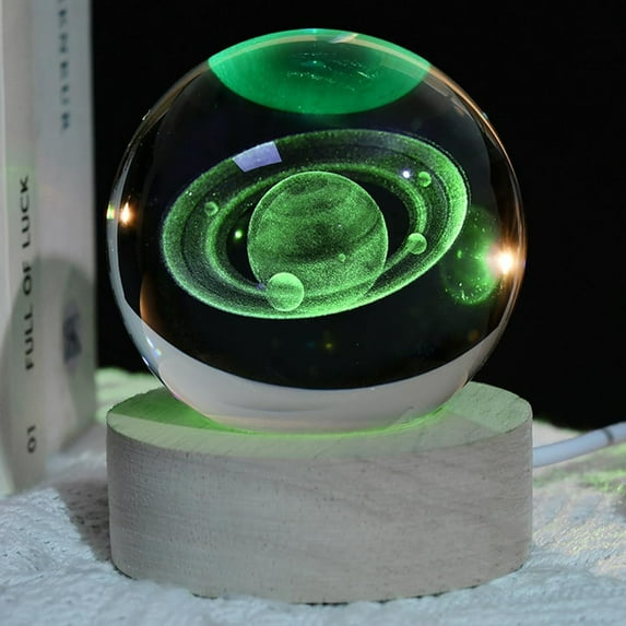 3D Saturn Crystal Ball Saturn Gifts for Boyfriends 60mm Glass Planet ...