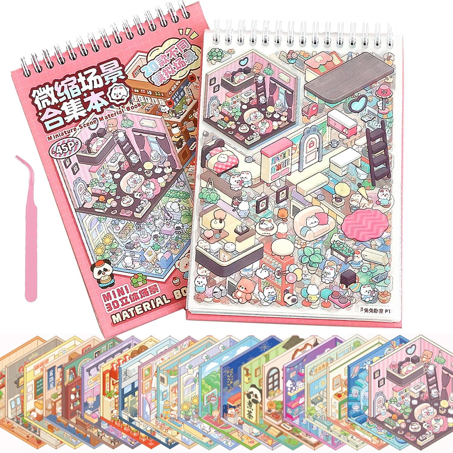 3D Scene Sticker Book for Kids,5 Styles of DIY 3D Sticker Scene Fun ...