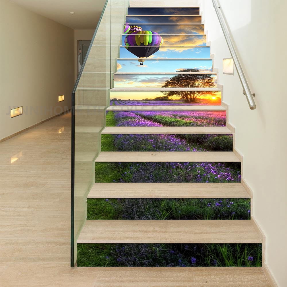 3D Scenery Beach Stair Stickers Decoration Removable Adhesive Staircase ...