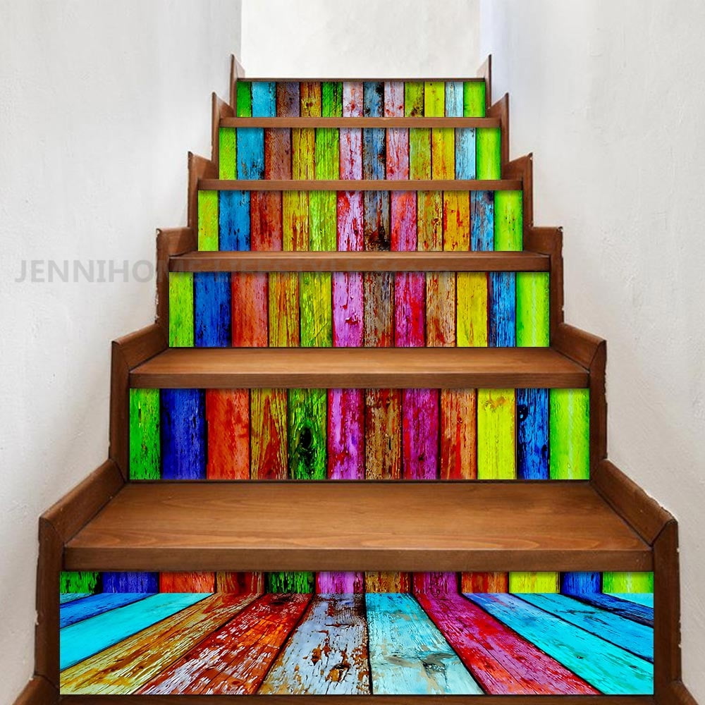 3D Scenery Beach Stair Stickers Decoration Removable Adhesive Staircase ...